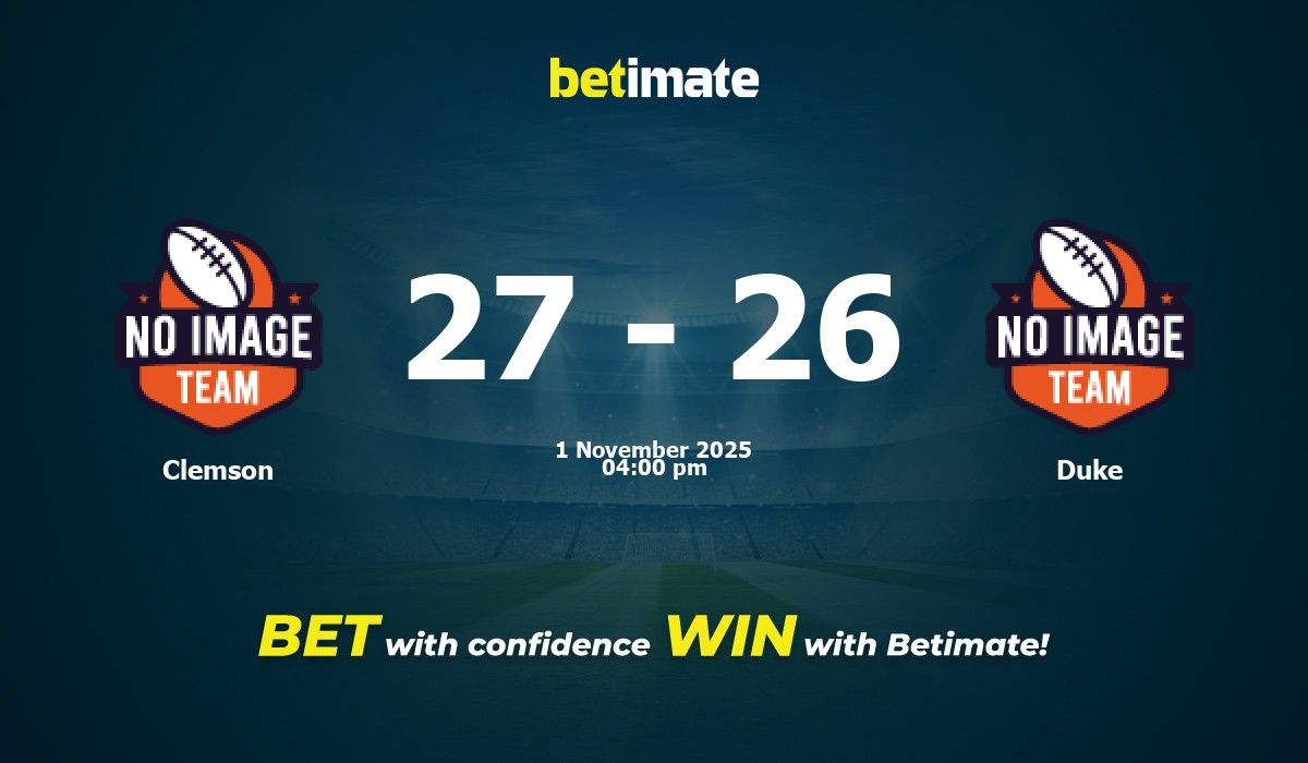 Clemson vs Duke American Football Prediction, Odds & Betting Tips 11/01 ...