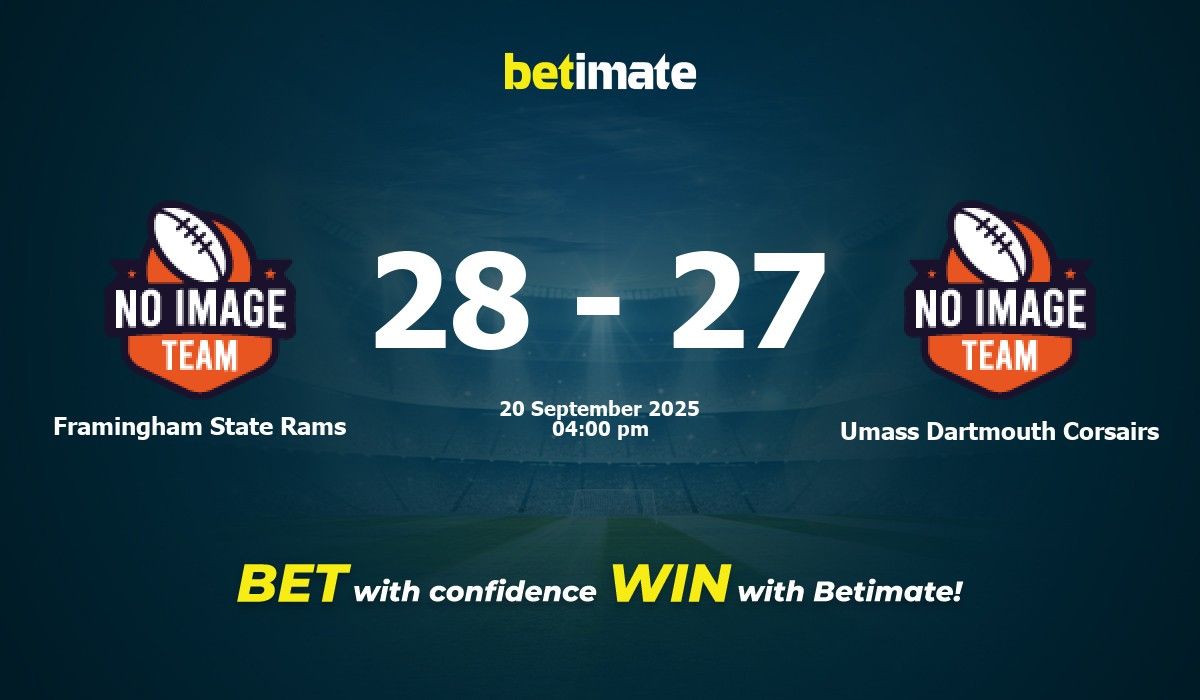 Framingham State Rams vs Umass Dartmouth Corsairs American Football ...