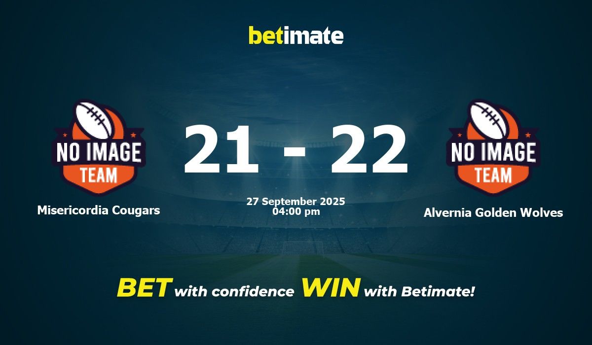 Misericordia Cougars vs Alvernia Golden Wolves American Football ...