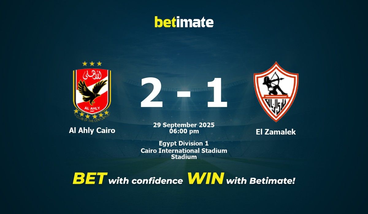 Al Ahly Cairo vs. El Zamalek – Vorhersage, Quoten & Wett-Tipps 29.09.2025