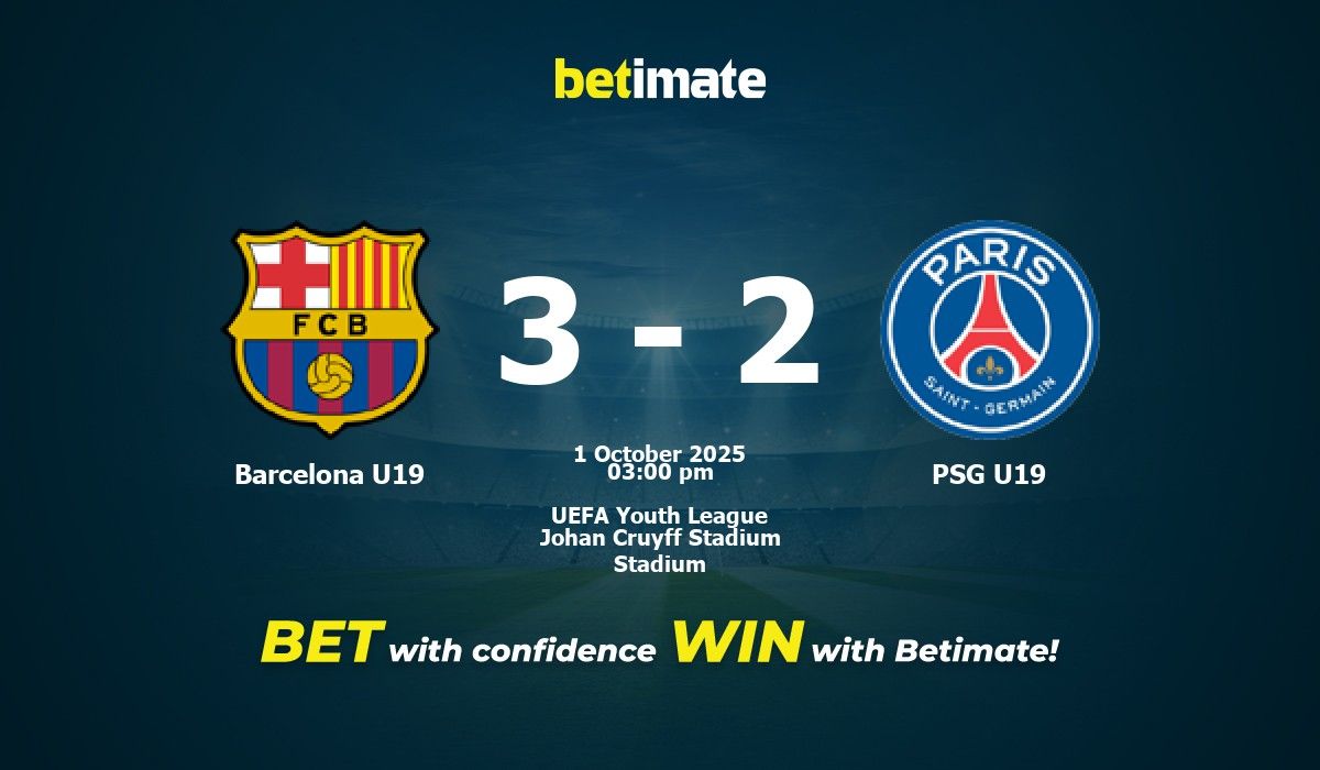 Barcelona U19 vs. PSG U19 – Vorhersage, Quoten & Wetttipps 01.10.2025