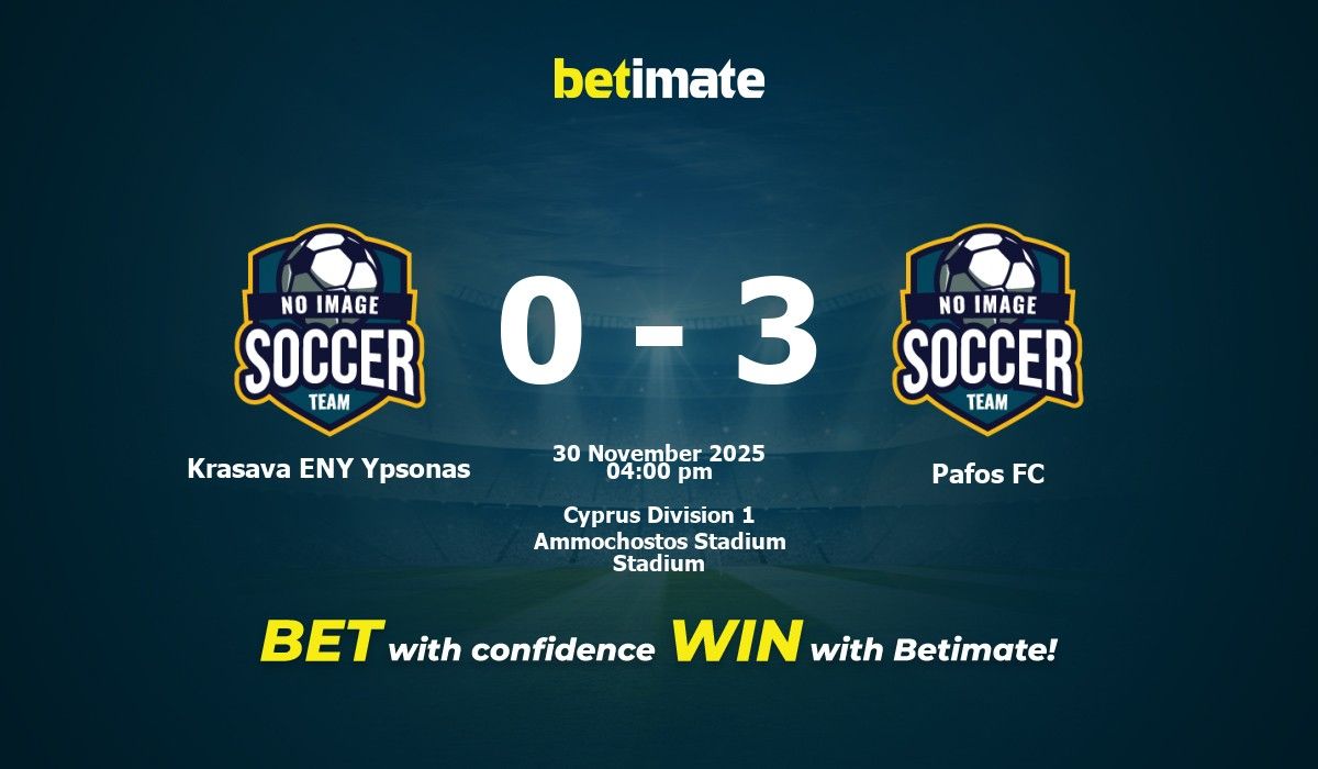 Krasava ENY Ypsonas vs. Pafos FC Vorhersage, Quoten und Wetttipps 30.11.2025