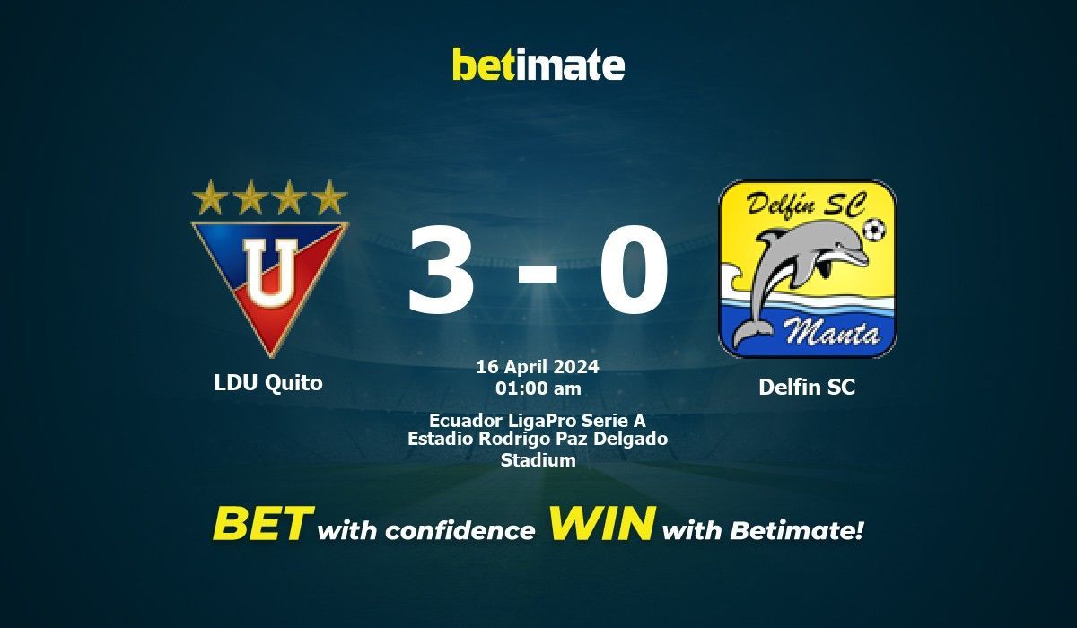 LDU Quito gegen Delfin SC Vorhersage, Quoten und Wetttipps 16.04.2024