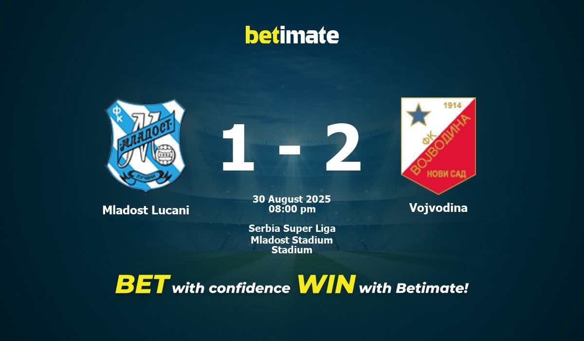 Mladost Lucani vs. Vojvodina Vorhersage, Quoten und Wetttipps 30.08.2025