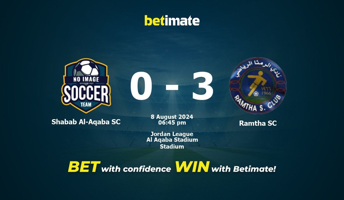 Shabab Al-Aqaba SC vs. Ramtha SC – Vorhersage, Quoten und Wetttipps 08. ...