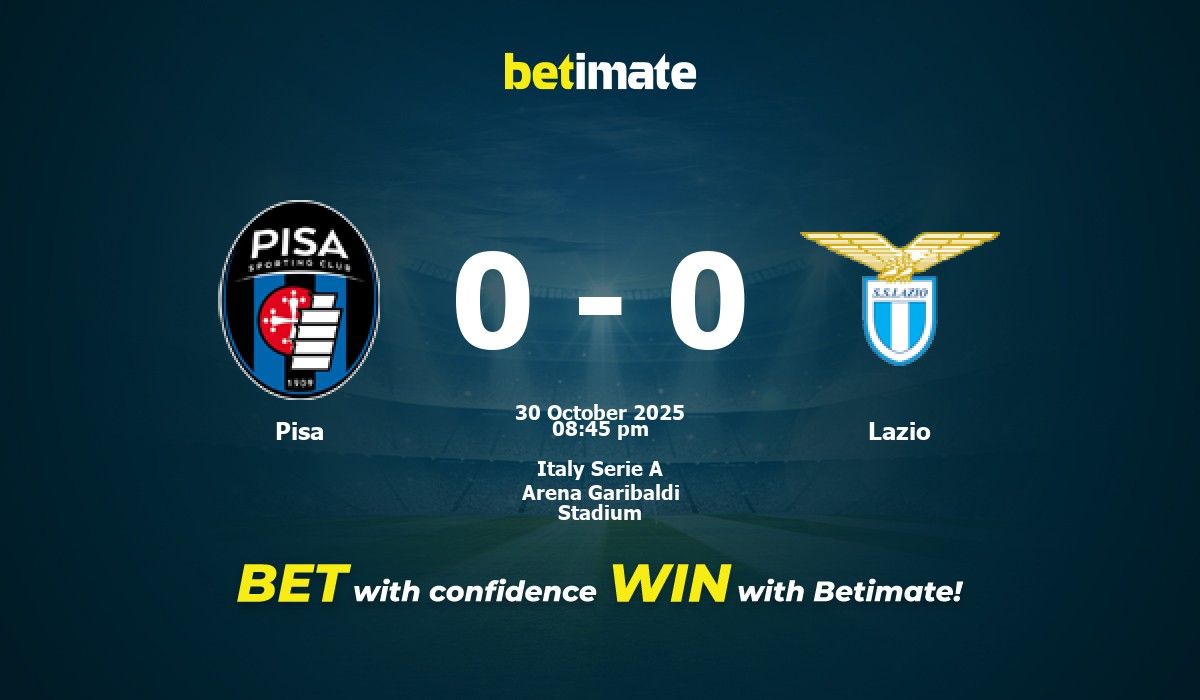 Pisa vs Lazio Forudsigelser, Odds & Spiltips 30/10/2025