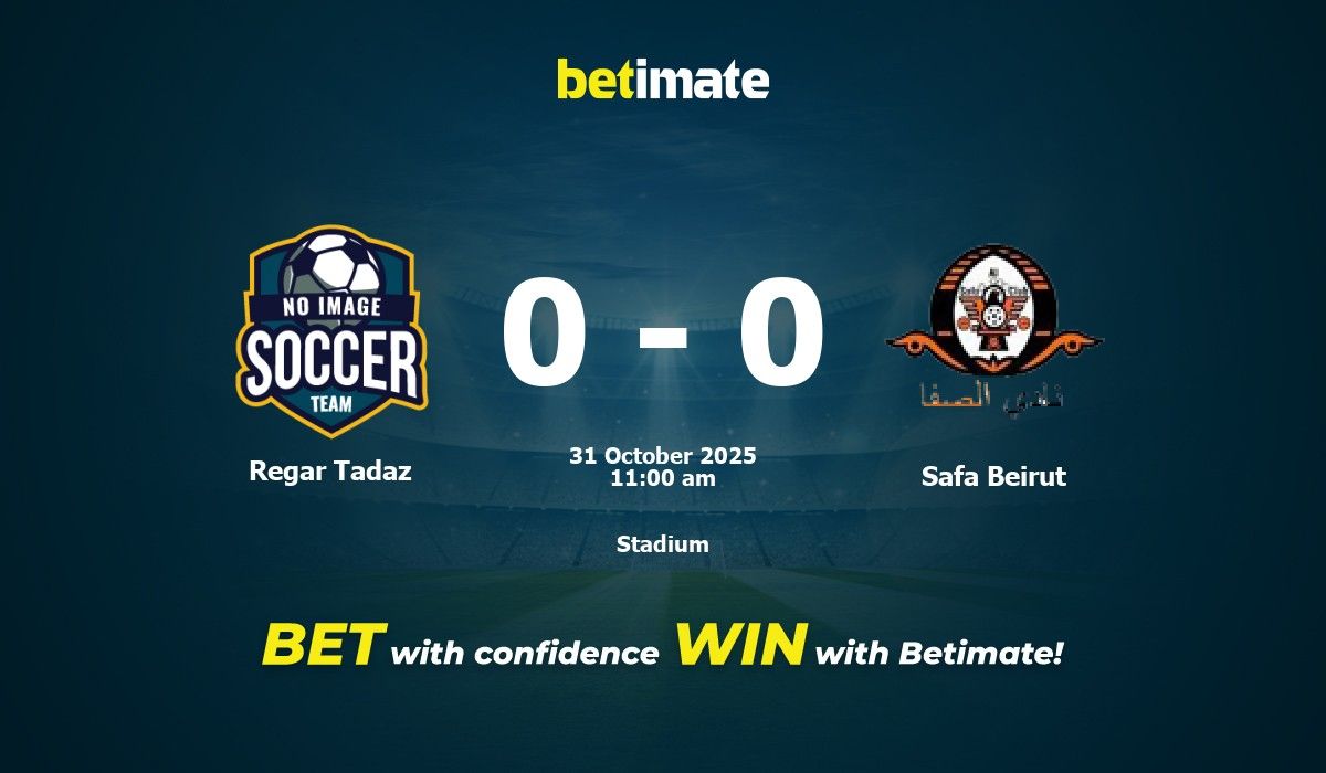 Regar Tadaz vs Safa Beirut Forudsigelser, Odds & Spiltips 31/10/2025