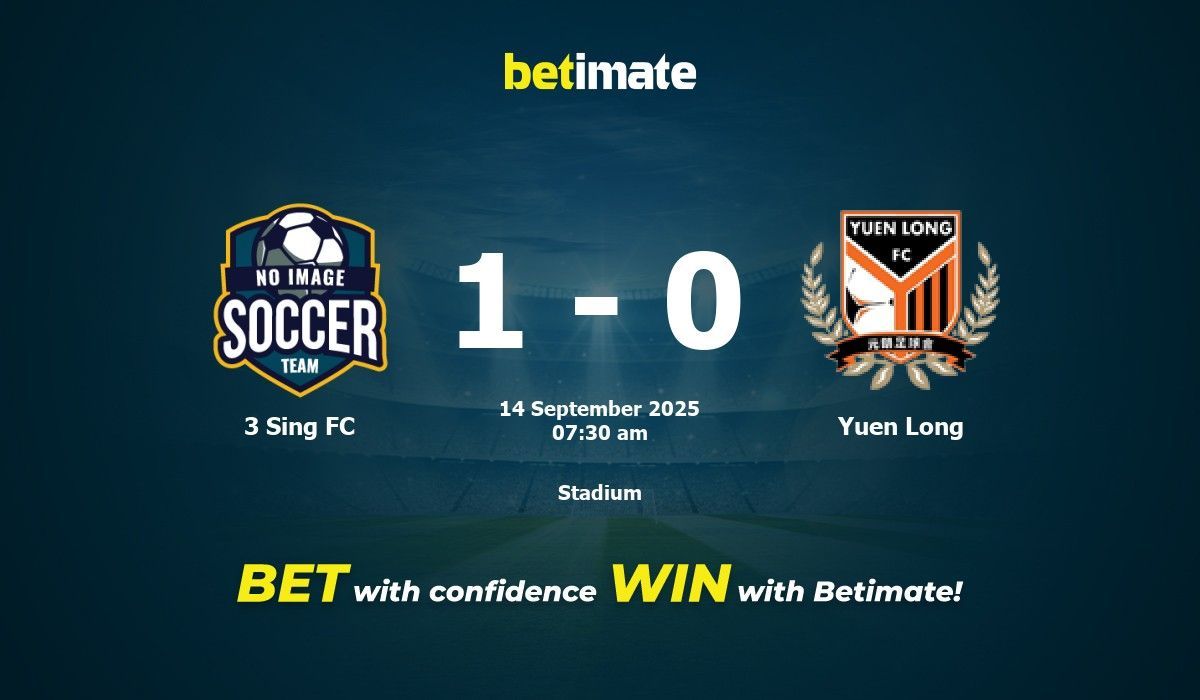 3 Sing FC vs Yuen Long Prediction, Odds & Betting Tips 09/14/2025