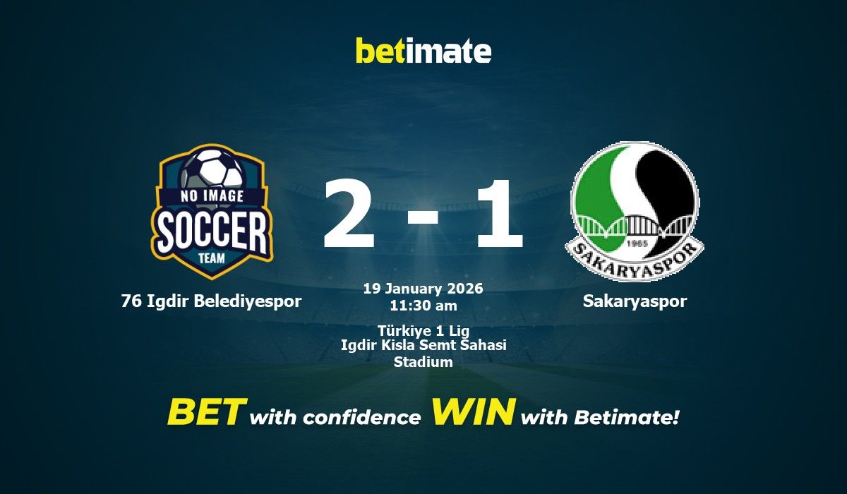 76 Igdir Belediyespor vs Sakaryaspor Prediction, Odds & Betting Tips 01 ...