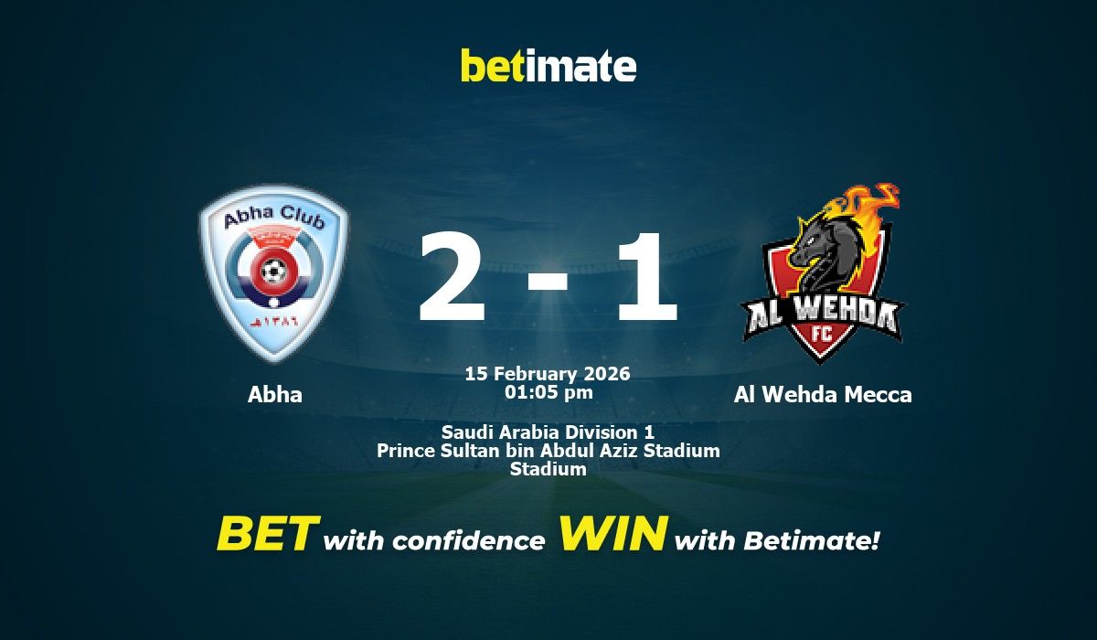 Abha vs Al Wehda Mecca Prediction, Odds & Betting Tips 02/15/2026