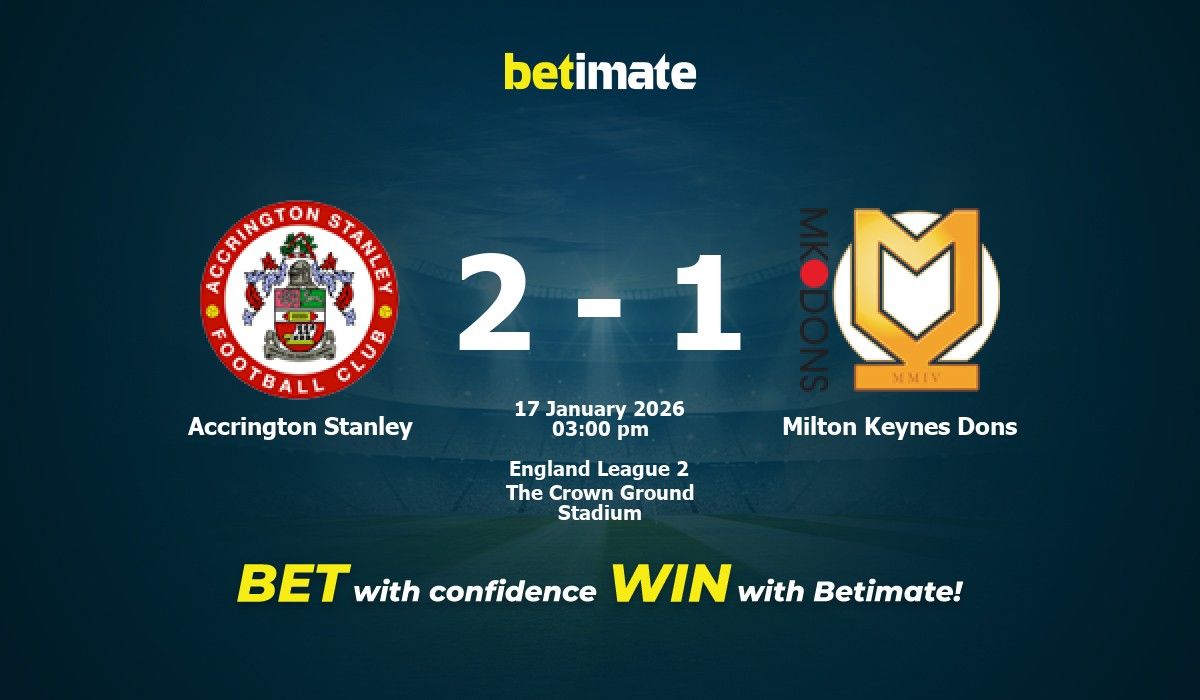 Accrington Stanley vs Milton Keynes Dons Prediction, Odds & Betting ...