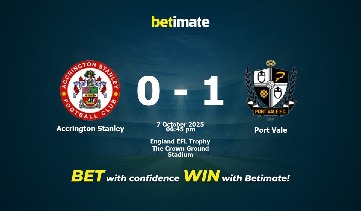 Accrington Stanley vs Port Vale Prediction, Odds & Betting Tips 10/07/2025