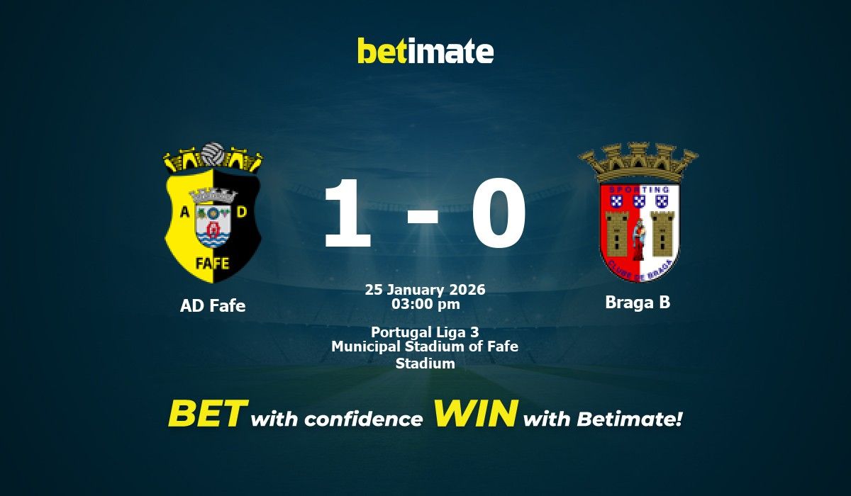 AD Fafe vs Braga B Prediction, Odds & Betting Tips 01/25/2026