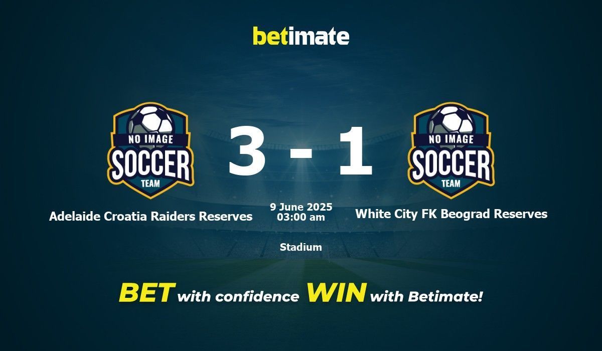 Adelaide Croatia Raiders Reserves vs White City FK Beograd Reserves ...