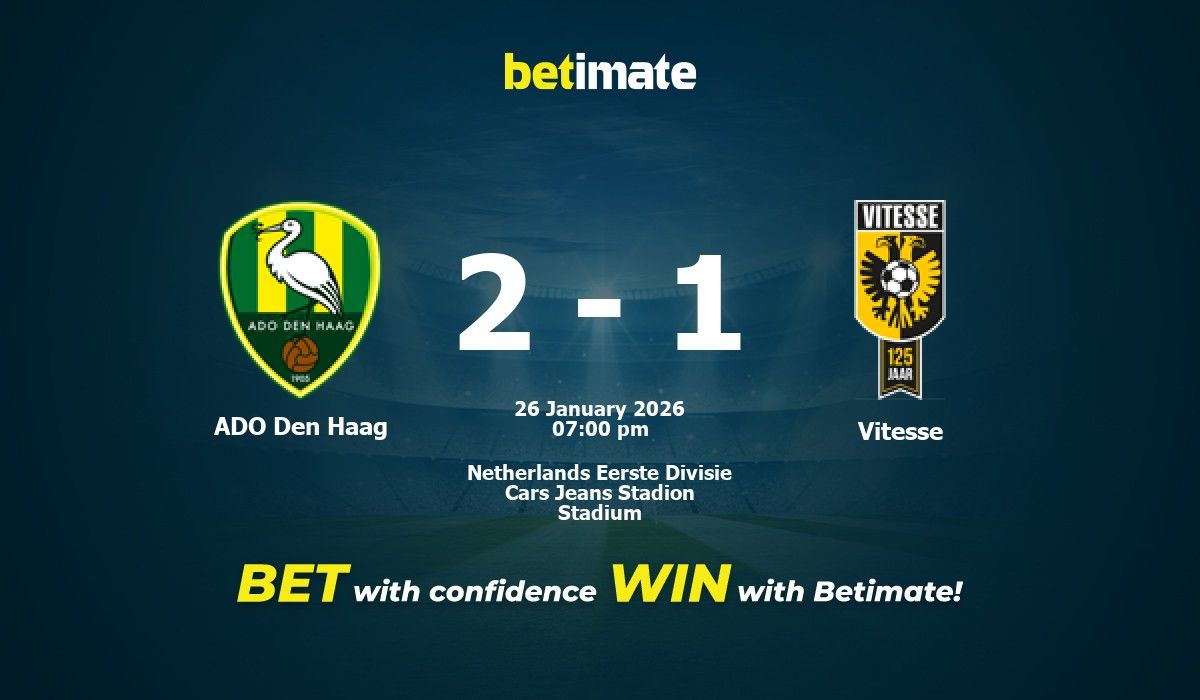 ADO Den Haag vs Vitesse Prediction, Odds & Betting Tips 01/26/2026