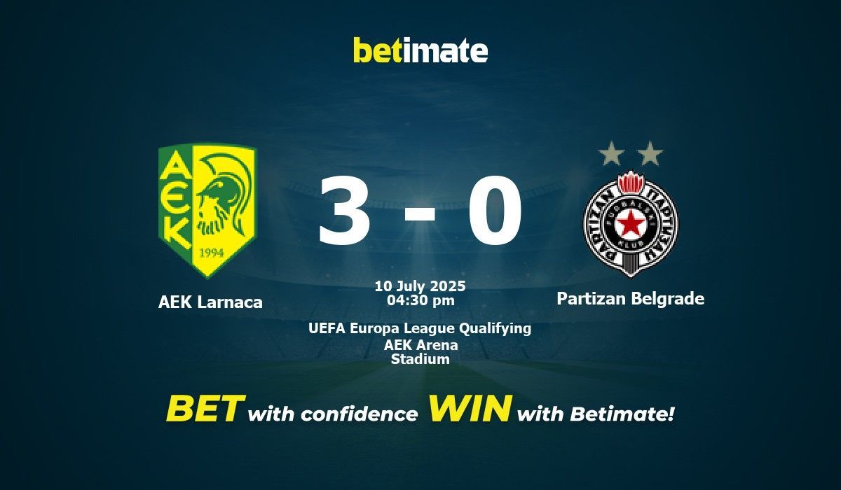 AEK Larnaca vs Partizan Belgrade Prediction, Odds & Betting Tips 07/10/2025