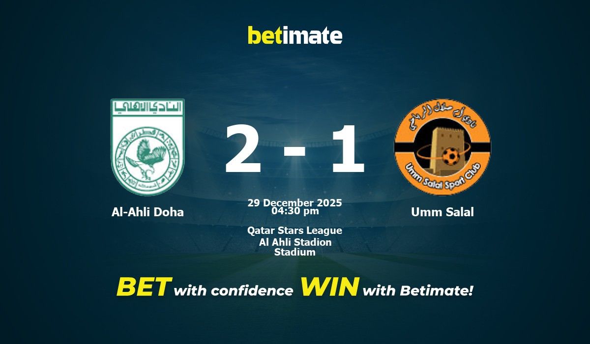 Al-Ahli Doha vs Umm Salal Prediction, Odds & Betting Tips 12/29/2025