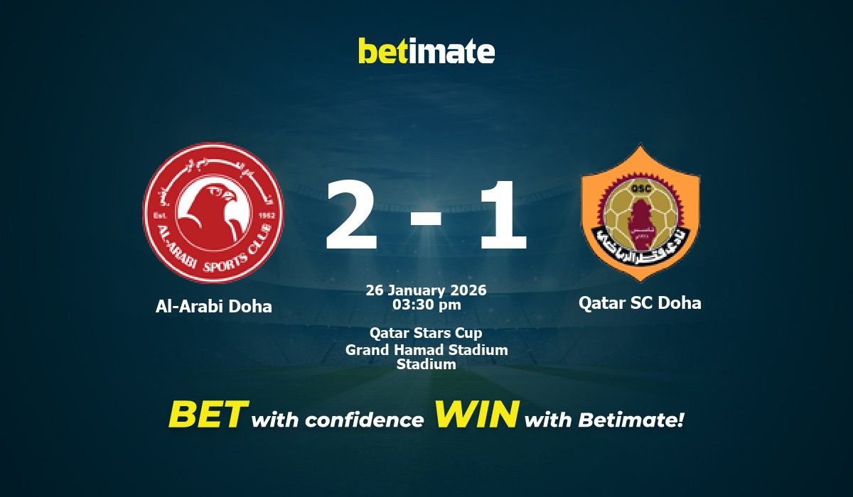 Al-Arabi Doha vs Qatar SC Doha Prediction, Odds & Betting Tips 01/26/2026