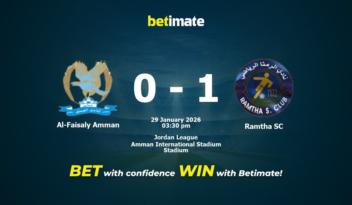 Al-Faisaly Amman vs Ramtha SC Prediction, Odds & Betting Tips 01/29/2026