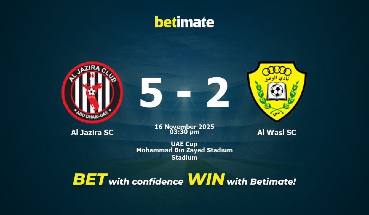 Al Jazira SC vs Al Wasl SC Prediction, Odds & Betting Tips 11/16/2025