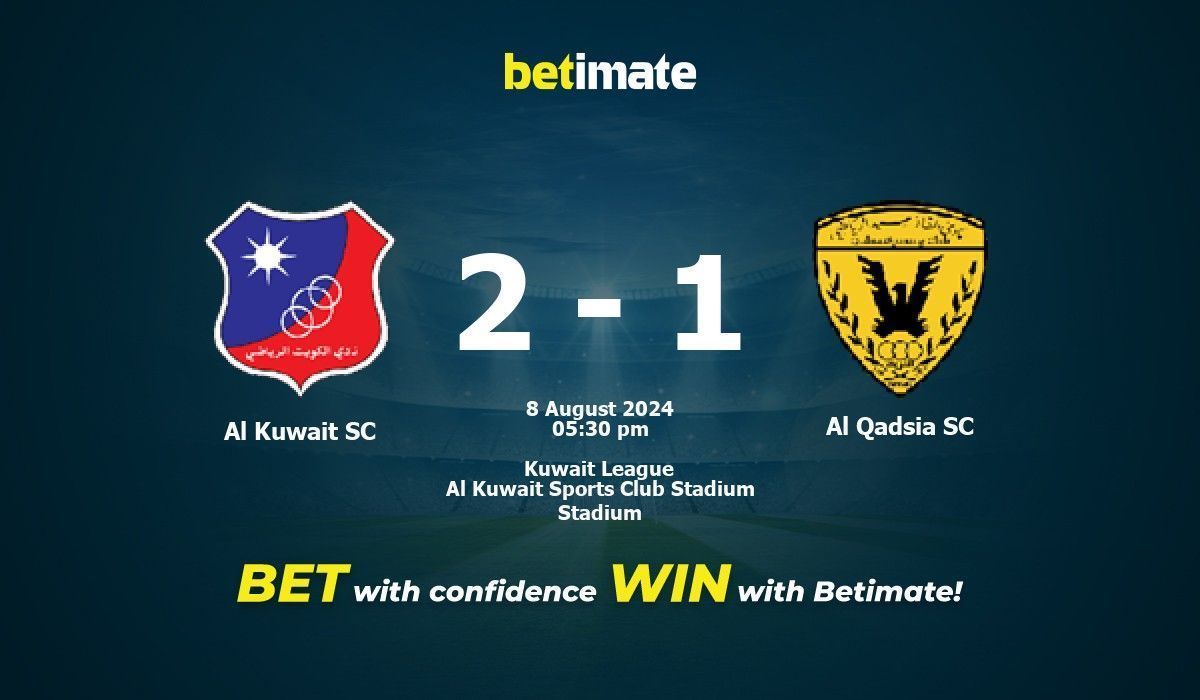 Al Kuwait SC vs Al Qadsia SC Prediction, Odds & Betting Tips 08/08/2024