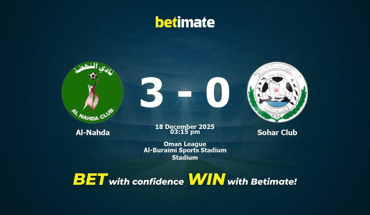 Al-Nahda vs Sohar Club Prediction, Odds & Betting Tips 12/18/2025