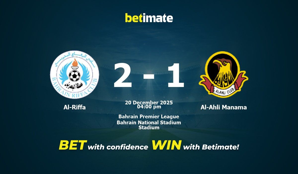 Al-Riffa vs Al-Ahli Manama Prediction, Odds & Betting Tips 12/20/2025