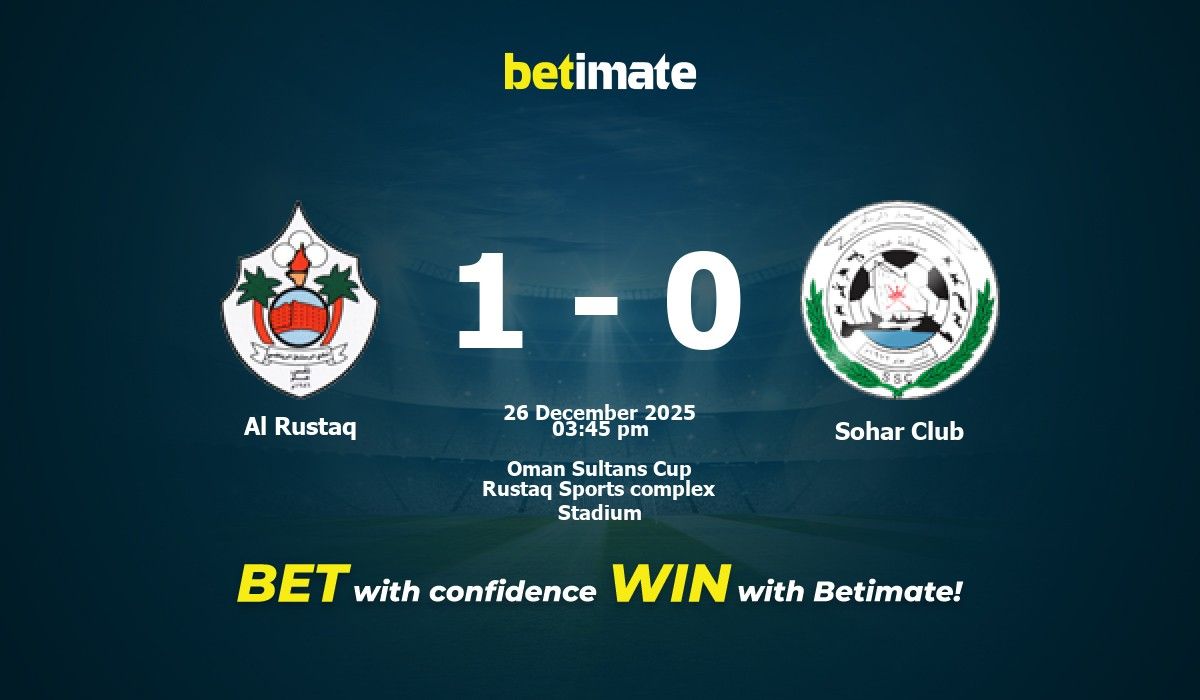 Al Rustaq vs Sohar Club Prediction, Odds & Betting Tips 12/26/2025