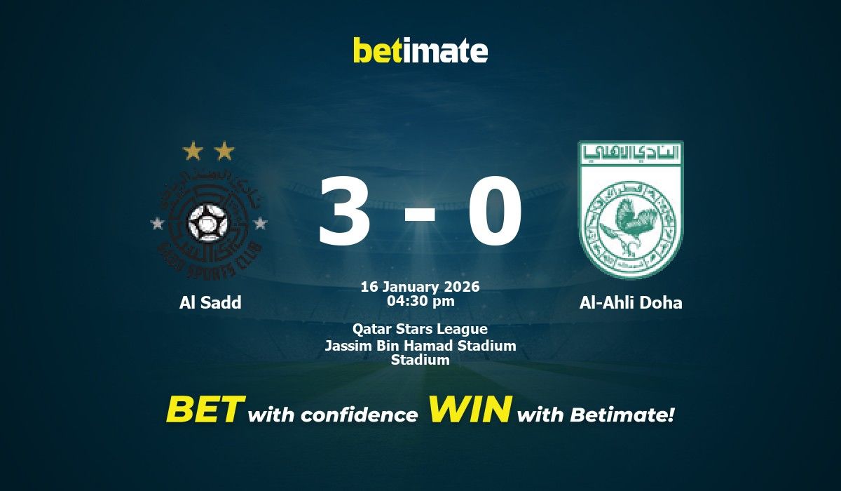 Al Sadd vs Al-Ahli Doha Prediction, Odds & Betting Tips 01/16/2026