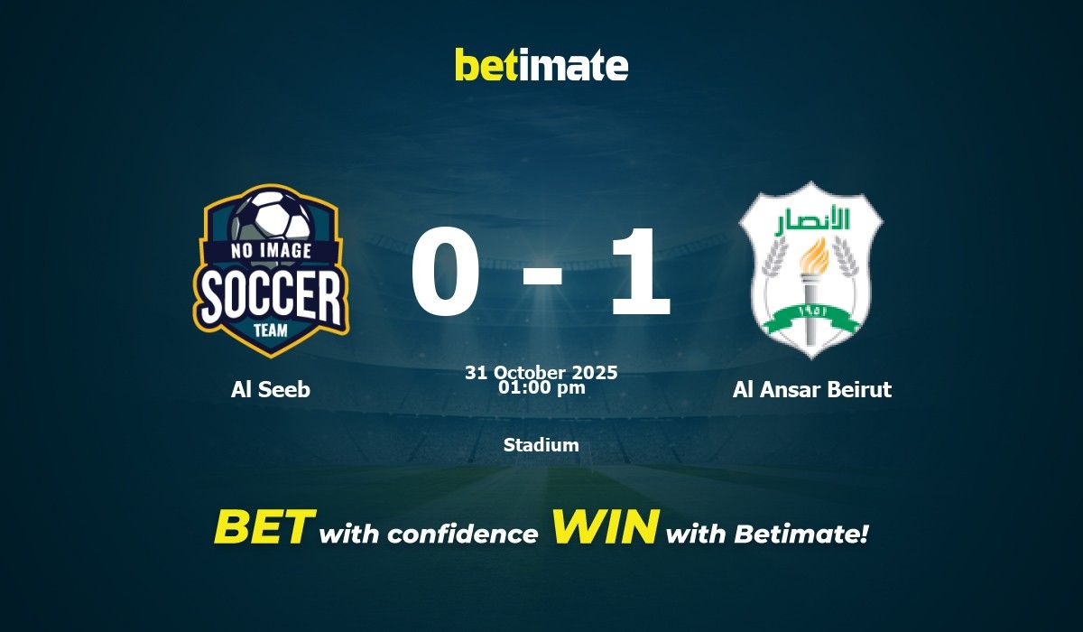 Al Seeb vs Al Ansar Beirut Prediction, Odds & Betting Tips 10/31/2025