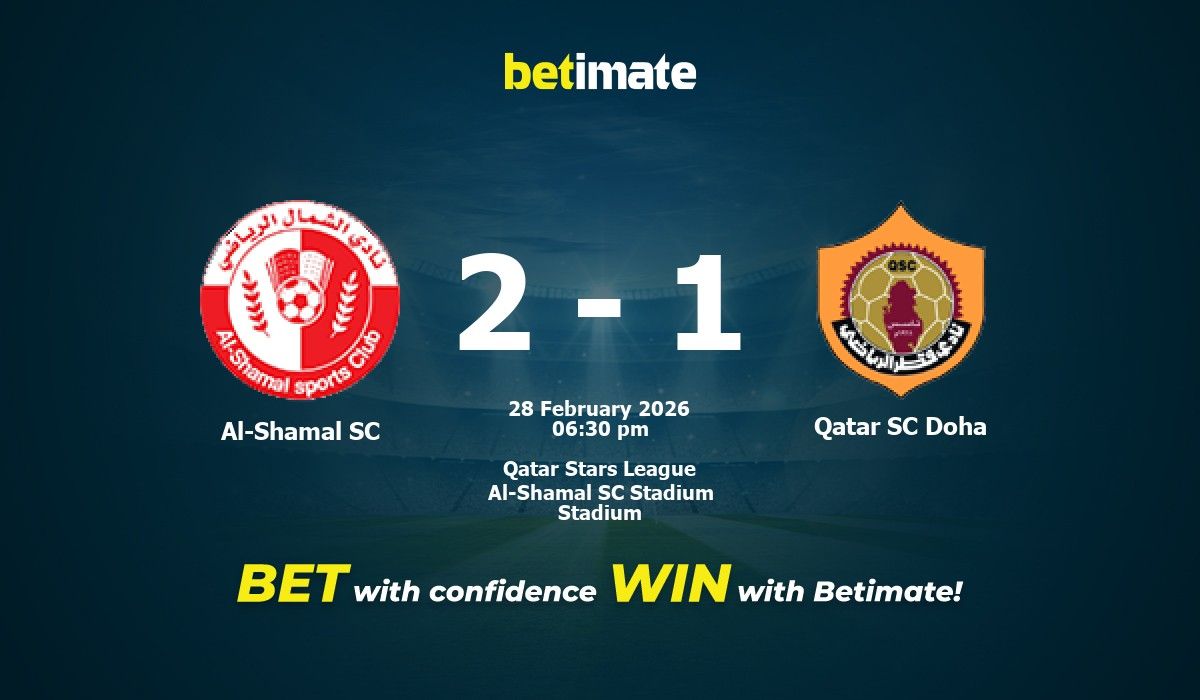 Al-Shamal SC vs Qatar SC Doha Prediction, Odds & Betting Tips 02/28/2026