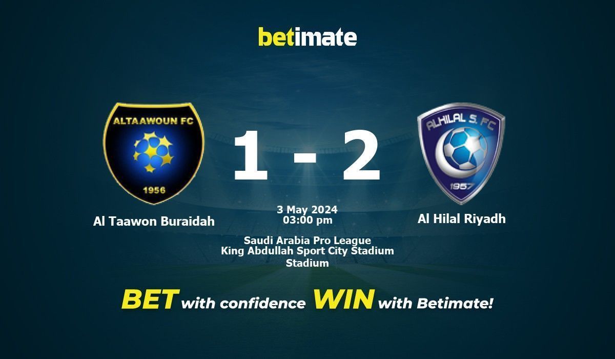 Al Taawon Buraidah vs Al Hilal Riyadh Prediction, Odds & Betting Tips ...