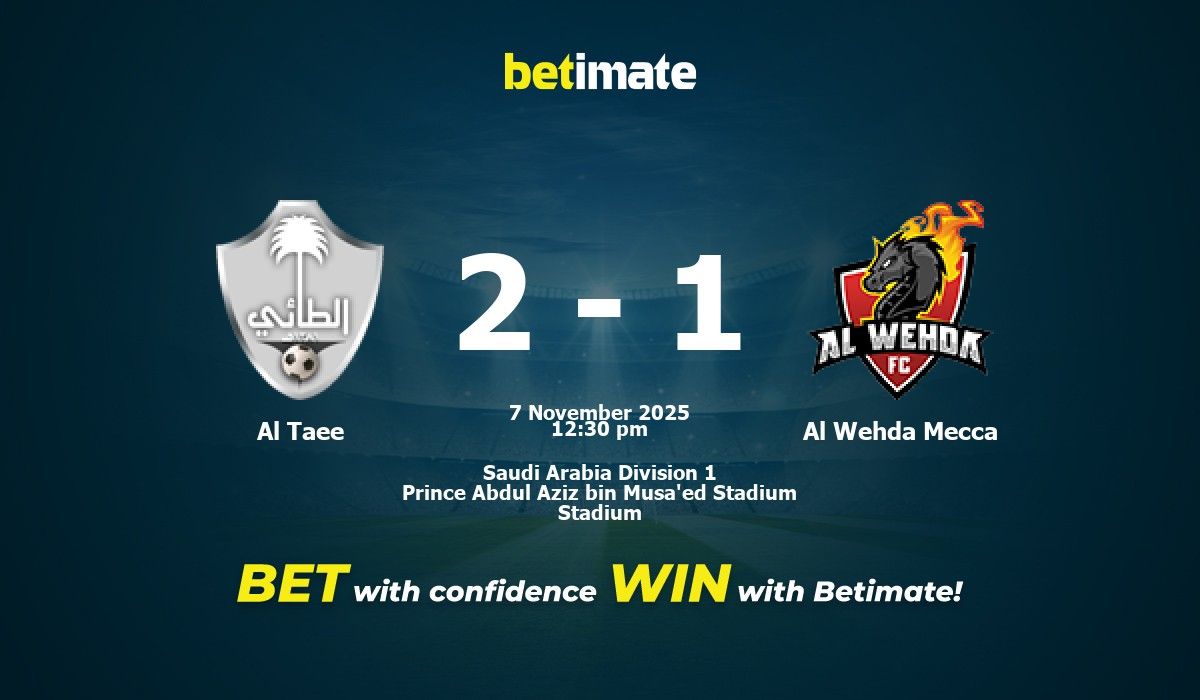 Al Taee vs Al Wehda Mecca Prediction, Odds & Betting Tips 11/07/2025