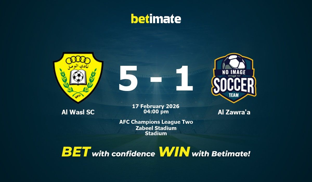 Al Wasl SC vs Al Zawra'a Prediction, Odds & Betting Tips 02/17/2026
