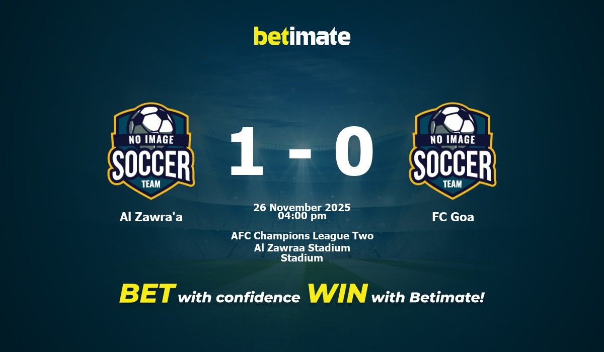 Al Zawra'a vs FC Goa Prediction, Odds & Betting Tips 11/26/2025