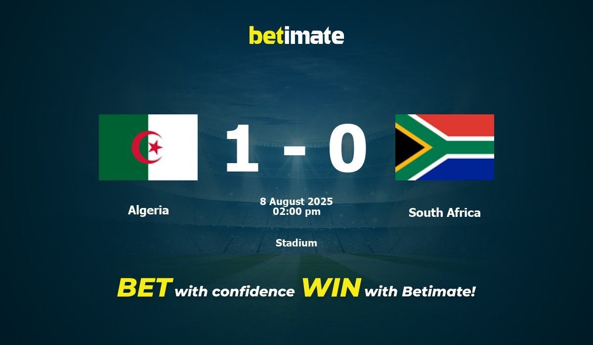 Algeria vs South Africa Prediction, Odds & Betting Tips 08/08/2025
