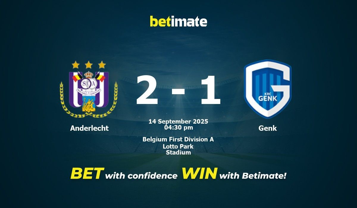 Anderlecht vs Genk Prediction, Odds & Betting Tips 09/14/2025