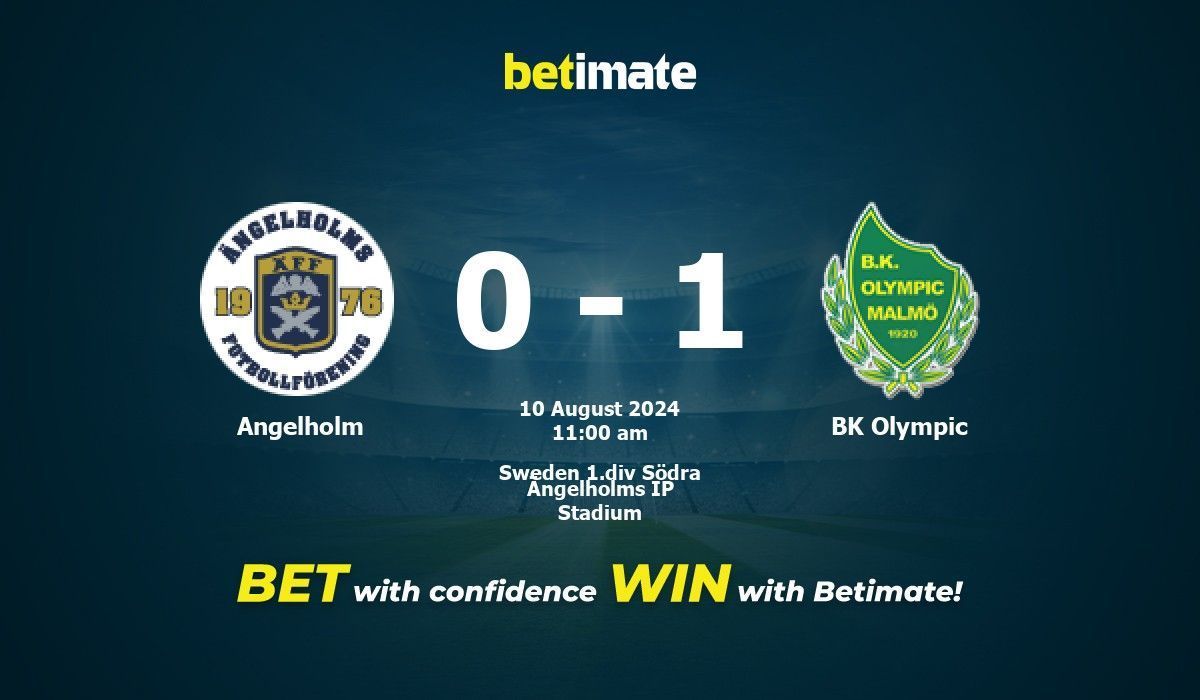 Angelholm vs BK Olympic Prediction, Odds & Betting Tips 08/10/2024