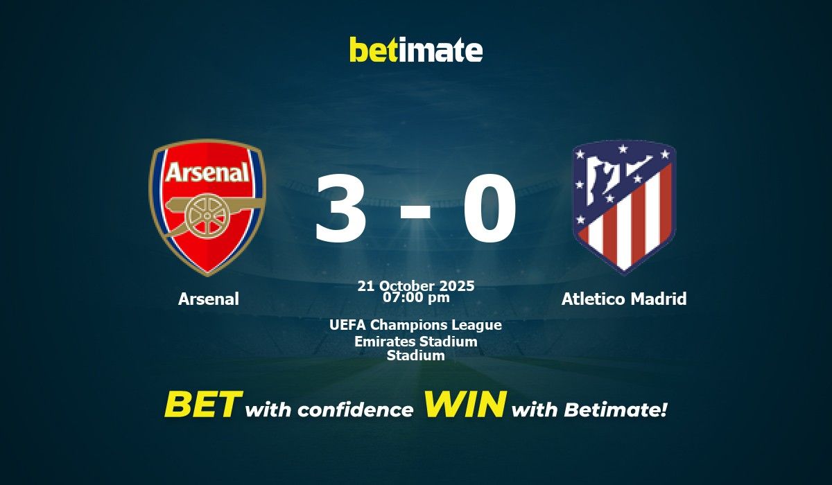 Arsenal vs Atletico Madrid Prediction, Odds & Betting Tips 10/21/2025