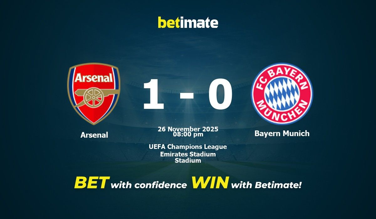 Arsenal vs Bayern Munich Prediction, Odds & Betting Tips 11/26/2025