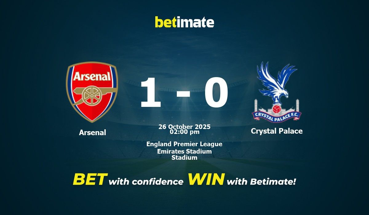 Arsenal vs Crystal Palace Prediction, Odds & Betting Tips 10/26/2025