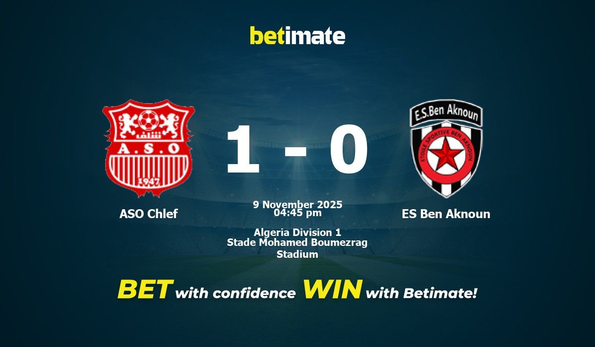 ASO Chlef vs ES Ben Aknoun Prediction, Odds & Betting Tips 11/09/2025