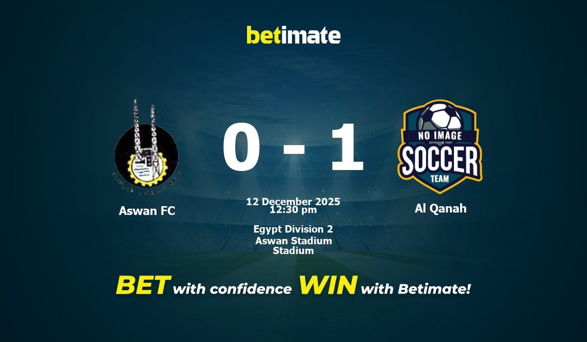 Aswan FC vs Al Qanah Prediction, Odds & Betting Tips 12/12/2025