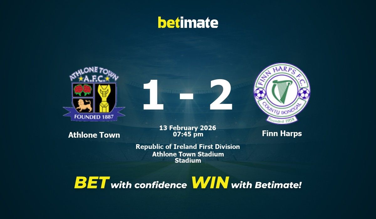 Athlone Town vs Finn Harps Prediction, Odds & Betting Tips 02/13/2026