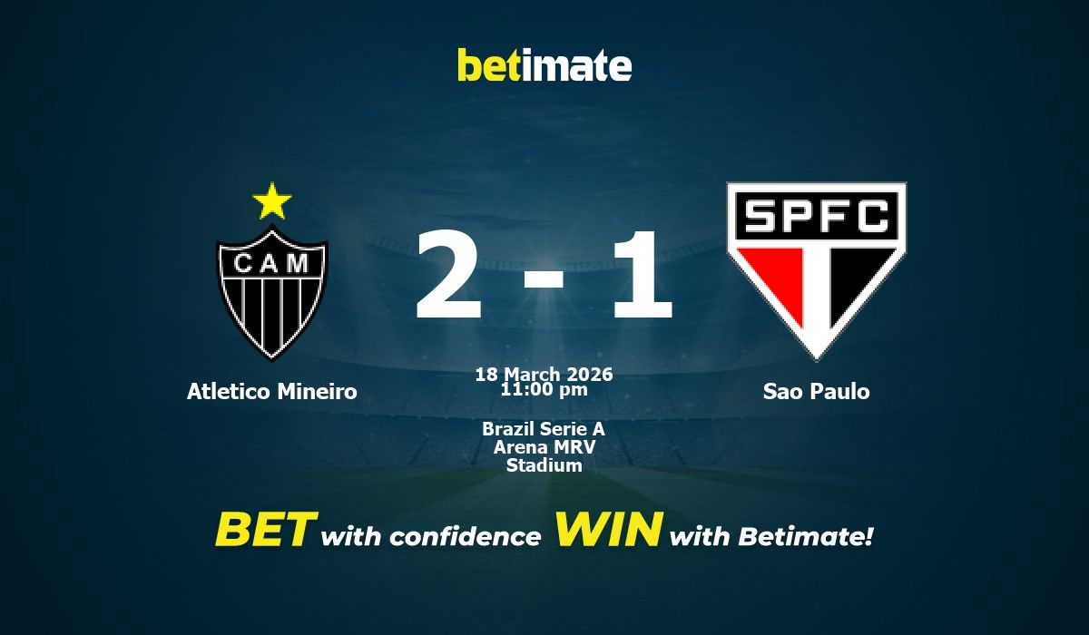 Atletico Mineiro vs Sao Paulo Prediction, Odds & Betting Tips 03/18/2026