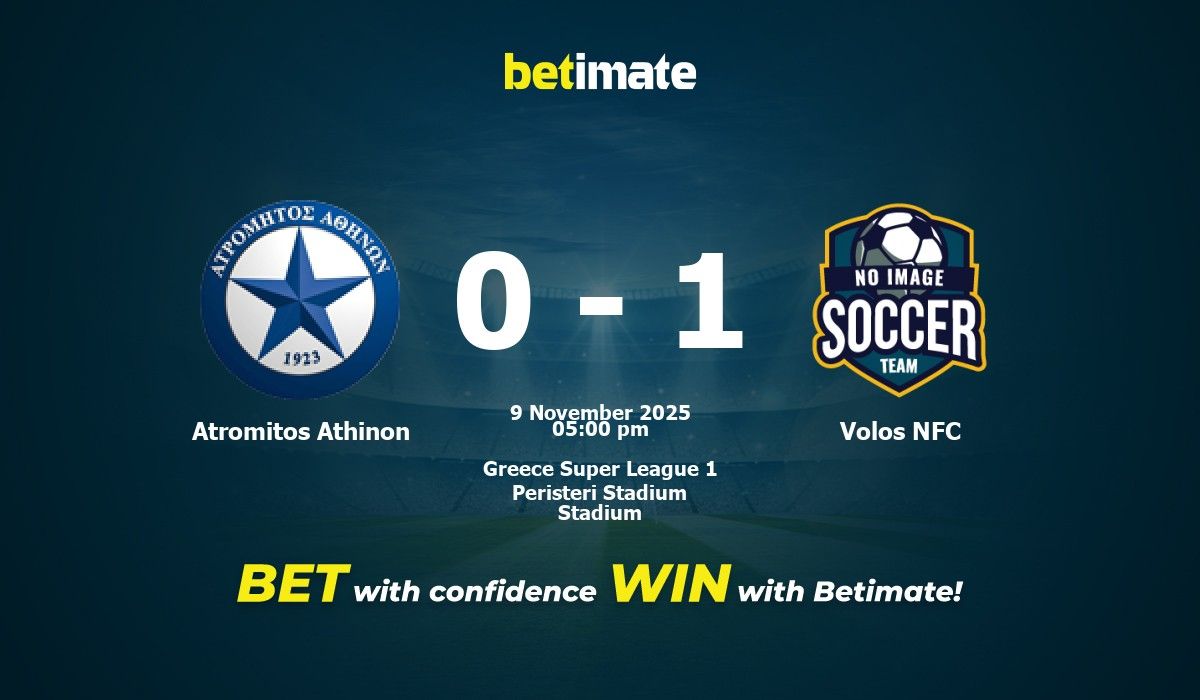Atromitos Athinon vs Volos NFC Prediction, Odds & Betting Tips 11/09/2025