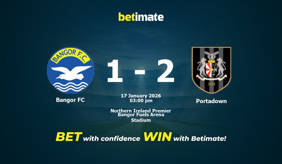 Bangor FC vs Portadown Prediction, Odds & Betting Tips 01/17/2026