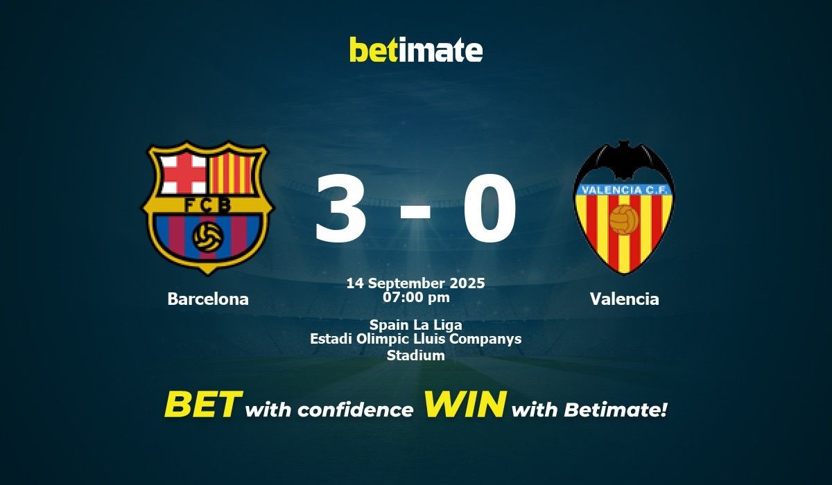 Barcelona vs Valencia Prediction, Odds & Betting Tips 09/14/2025