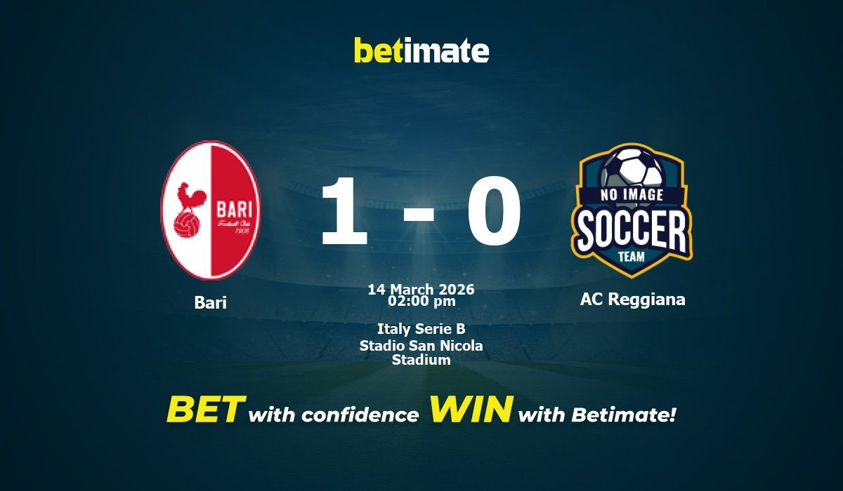 Bari vs AC Reggiana Prediction, Odds & Betting Tips 03/14/2026