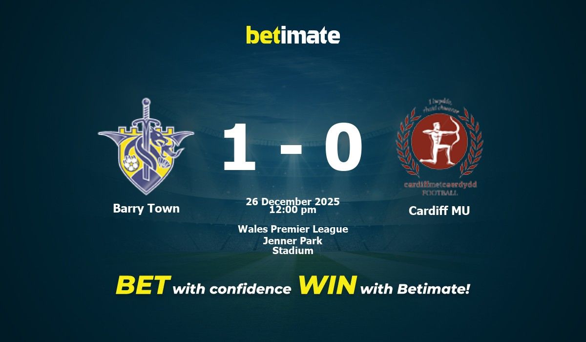 Barry Town vs Cardiff MU Prediction, Odds & Betting Tips 12/26/2025